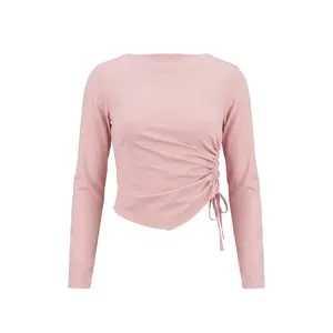 GUILLAUME ALEXANDRE Long Sleeve Fitted Top With Side Ruching