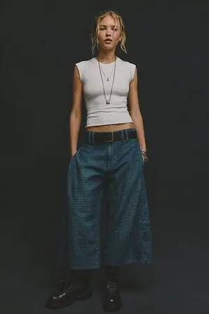 Free People We The Free Free To Roam Cropped Wide-leg Jeans