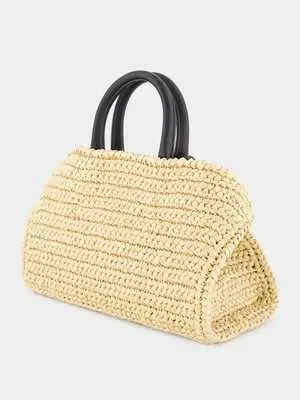 FERRAGAMO Raffia-effect Hug Mini Bag
