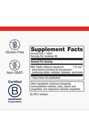 METAGENICS Milk Thistle Extract Liver Health Antioxidant Support Supplement Tablets 90 Tablets