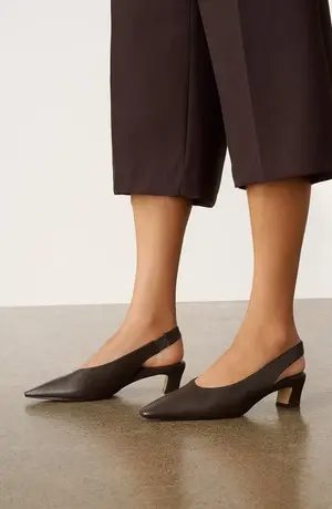 FRANKIE4 Noa Leather Slingback Pumps - Chocolate