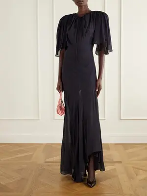 VIVIENNE WESTWOOD Priscilla Modal, Silk, And Wool-blend Jacquard Muslin Gown