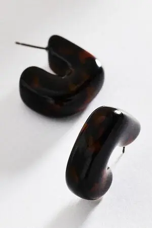 Anthropologie Res Hoop Earrgs - Tortoise