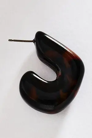 Anthropologie Res Hoop Earrgs - Tortoise