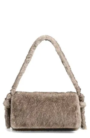 Alexander Wang Ricco Slim Faux Fur Flap Bag - Grey