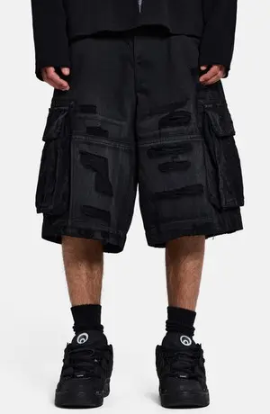 JADED LONDON Distressed Cargo Shorts