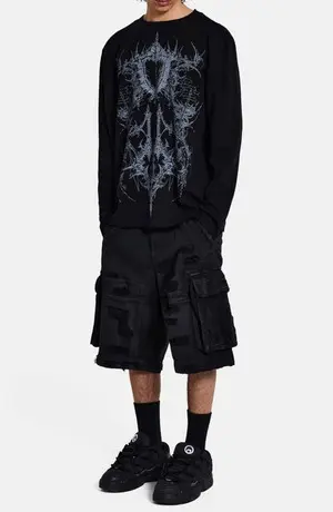 JADED LONDON Distressed Cargo Shorts