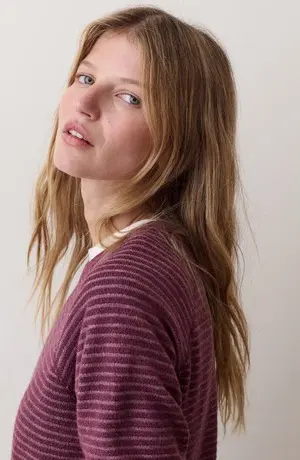 Marine Layer Striped Heathered Raglan T-shirt