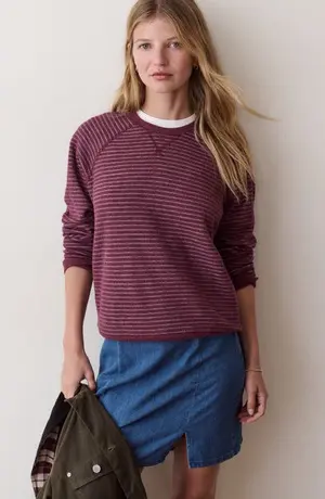 Marine Layer Striped Heathered Raglan T-shirt