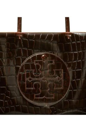 Tory Burch Small Ella Croc Embossed Leather Tote