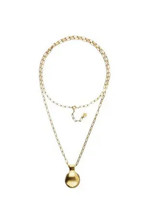 UNODE50 18k -plated Long Necklace With Dial Pendant - Gold