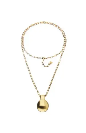 UNODE50 18k -plated Long Necklace With Dial Pendant
