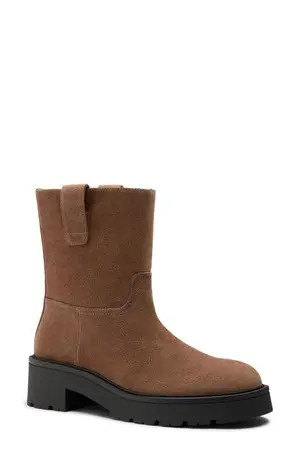 STUART WEITZMAN Mid-calf Leather Booties With Lug Sole