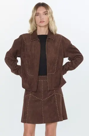 CIEBON Avyanna Faux Suede Jacket