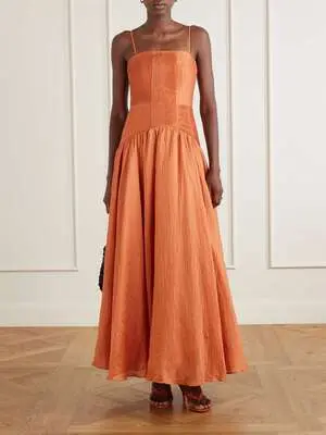 Aje Contour Gathered Lyocell-blend Maxi Dress