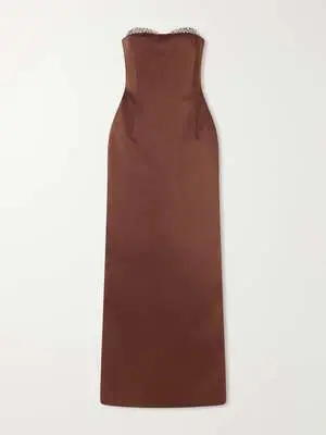 ILKYAZ OZEL Noelie Strapless Crystal-embellished Satin Gown