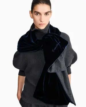 Giorgio Armani Double Stole In Viscose And Virgin Wool With Cashmere