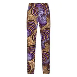 OHEMA OHENE Fairground Print Cotton African Wax Print Straight Leg Trousers - Purple