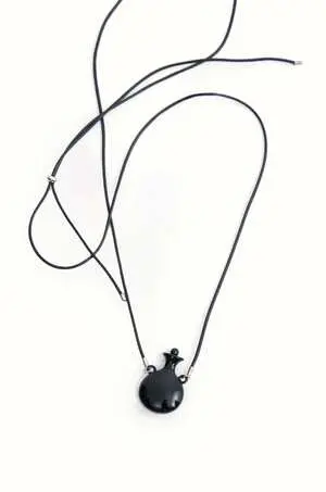 FRONT ROW SHOP Flask Pendant Necklace With Sterling Silver Accents