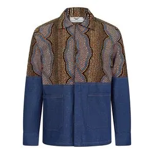 OHEMA OHENE Denim & African Print Shacket