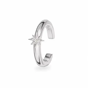 ZOHREH White Sapphire Star Ear Cuff Sterling - Silver