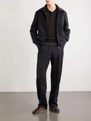 WALES BONNER Form Straight-leg Striped Jersey Sweatpants