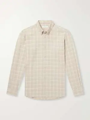 Boglioli Checked Cotton And Lyocell-blend Shirt - Cream