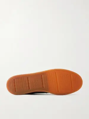 Officine Creative Militia 002 Calf Hair And Suede Sneakers - Green