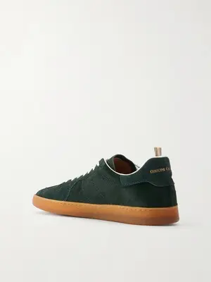 Officine Creative Militia 002 Calf Hair And Suede Sneakers - Green
