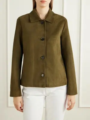 Proenza Schouler Eres Suede Jacket - Green