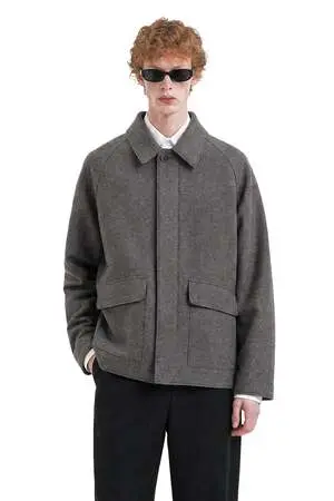 Harris Wharf London Country Jacket In Pressed Wool - Grey