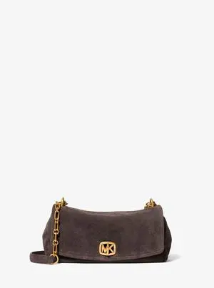 Michael Kors Bryant Small Suede Convertible Shoulder Bag Brown