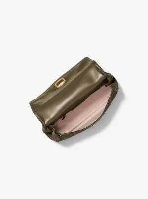Michael Kors Bryant Small Suede Convertible Shoulder Bag - Green