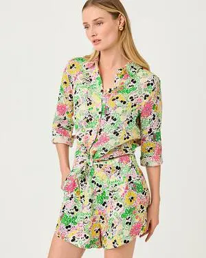 Lilly Pulitzer® Sea View Linen Button Down Shirt - Multi Throwback Disney