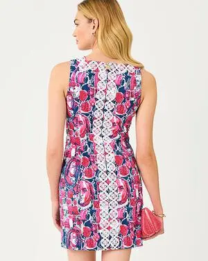 Lilly Pulitzer® Otta Stretch Shift Dress With V-neckline And Lace Trim