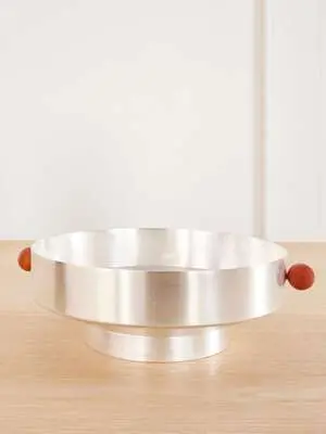 NATALIA CRIADO Plated And Stone Bowl - Silver