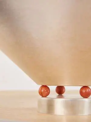 NATALIA CRIADO Plated Brass Bowl With Red Jasper Accents