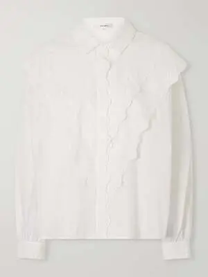 FRAME The Equestrian Cotton-poplin Shirt - White