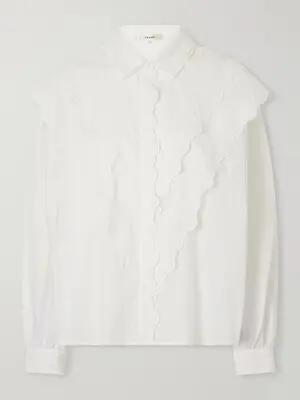 FRAME Equestrian Cotton-poplin Shirt With Embroidered Detailing