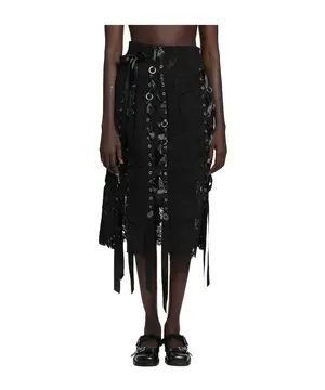 Simone Rocha Lace Ribbon-loop Skirt