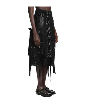 Simone Rocha Lace Ribbon-loop Skirt