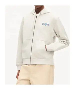 Kenzo Jumping Tiger' Zip Up Hoodie In Herringbone Cotton