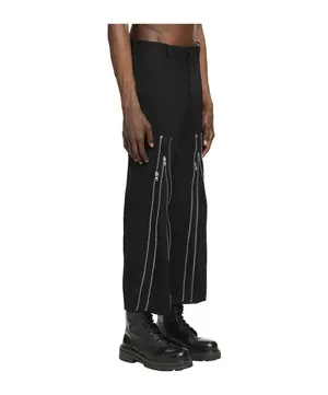Comme Des Garçons Zip-detail Cropped Flared Trousers