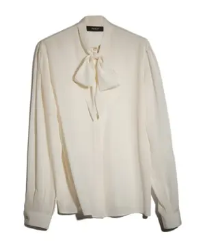 Gucci Silk Crêpe De Chine Shirt With Bow Detail - White