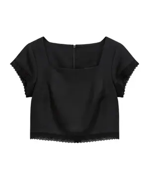 Posse Square Neck Top - Black