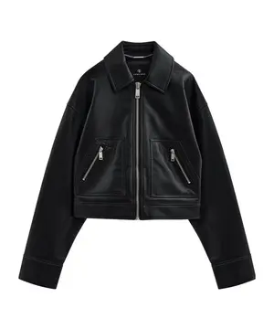 ANINE BING Long-sleeved Zip-up Jacket - Black