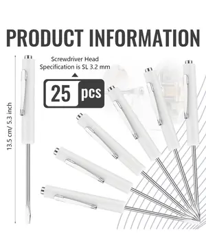 XDOVET Mini Slotted Screwdriver Single Head Pocket Tool - White