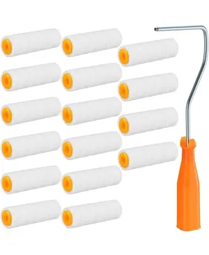 XDOVET Mini Roller Brush Set For Trim Edge Corner Window Frame Touch Up - Orange