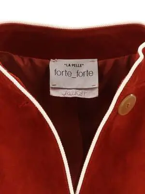 FORTE_FORTE Suede Band Collar Jacket