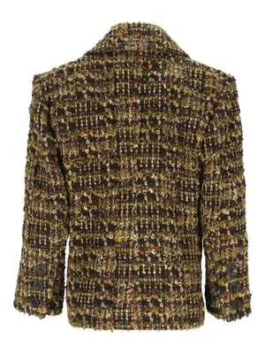 Saint Laurent Tweed Blazer - Green